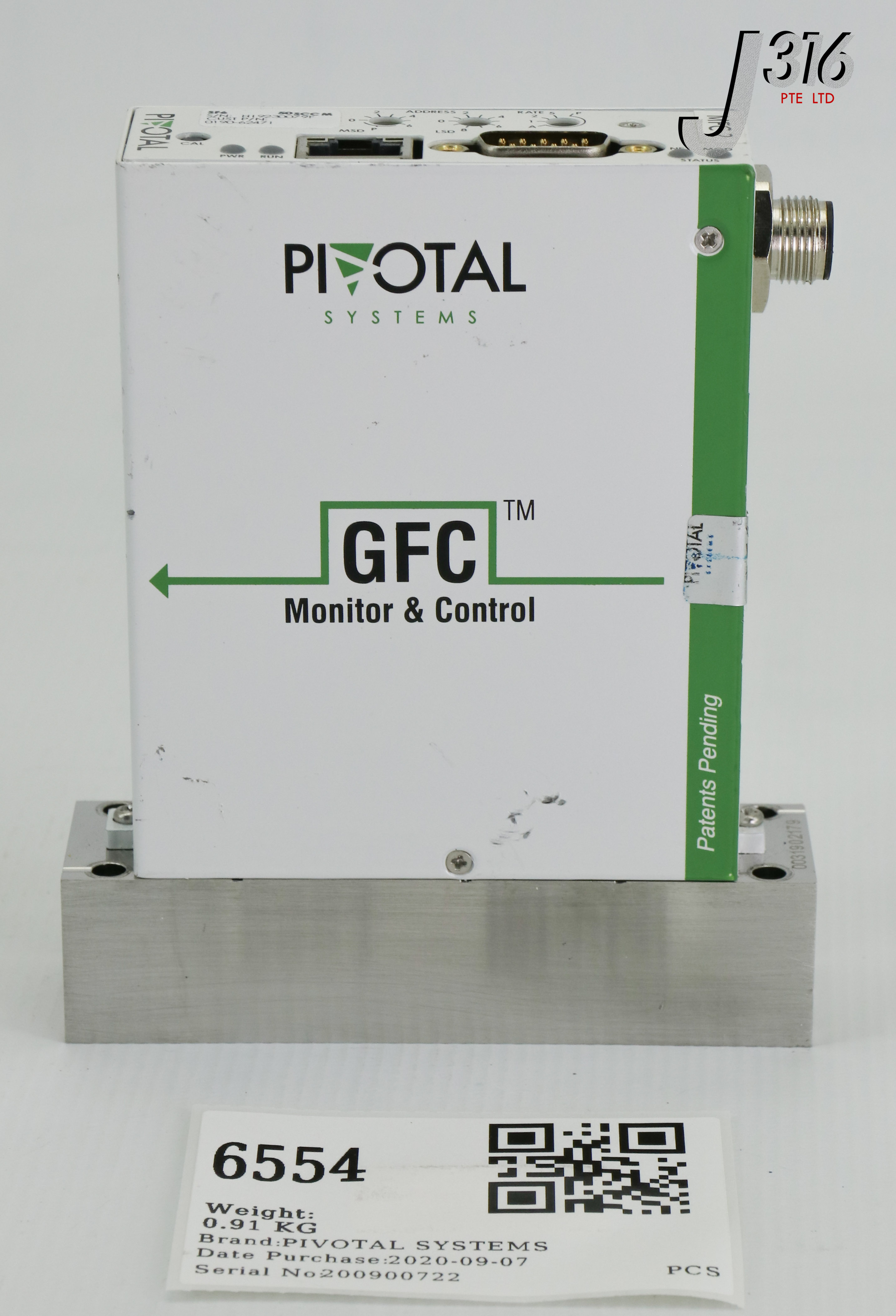6554 PIVOTAL SYSTEMS GAS FLOW CONTROLLER, AMAT PN: 0190-62471 32-03434 ...