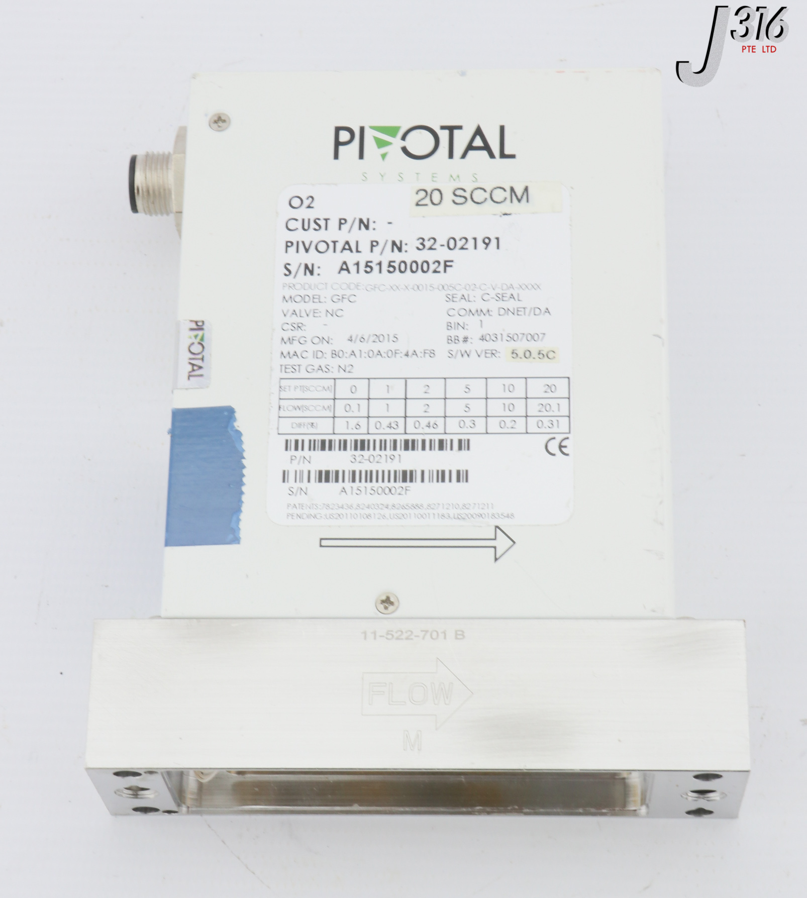 6757 PIVOTAL SYSTEMS GAS FLOW CONTROLLER 32-02191 – J316Gallery