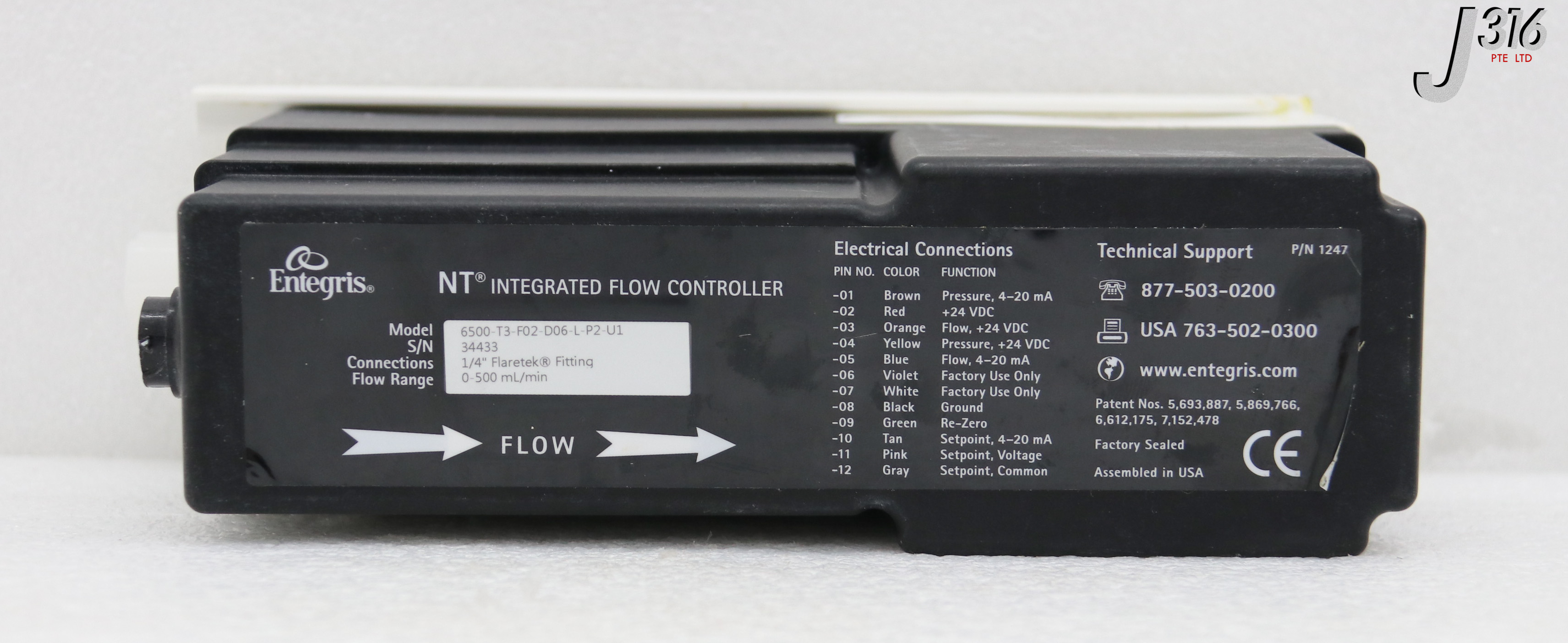 C1916 ENTEGRIS NT INTERGRATED FLOW CONTROLLER (PARTS) 6500-T3-F02-D06-L ...