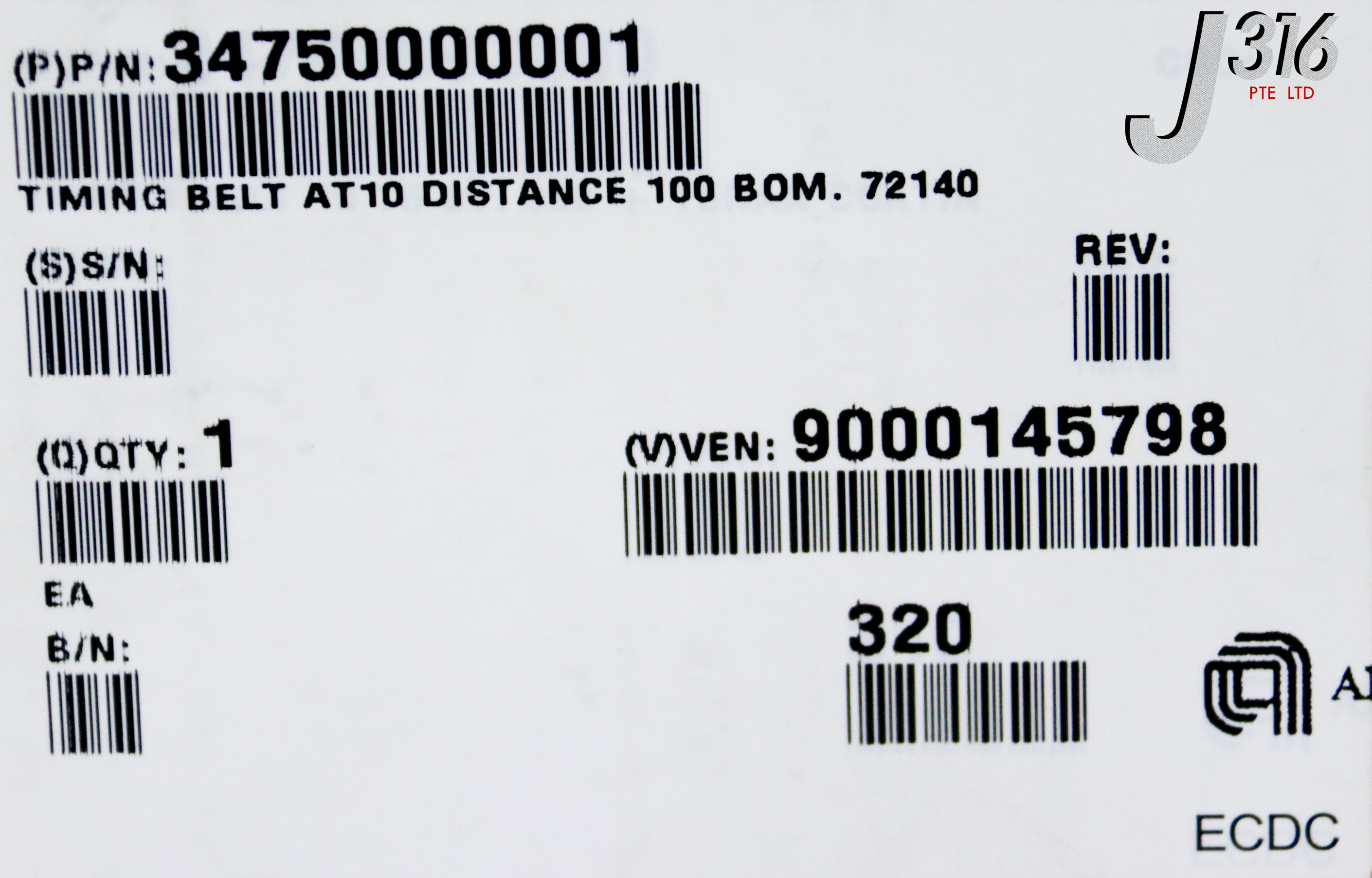 C2426 MEGADYNE TIMING BELT, DIST. 100 (NEW) 100 AT10 – J316Gallery