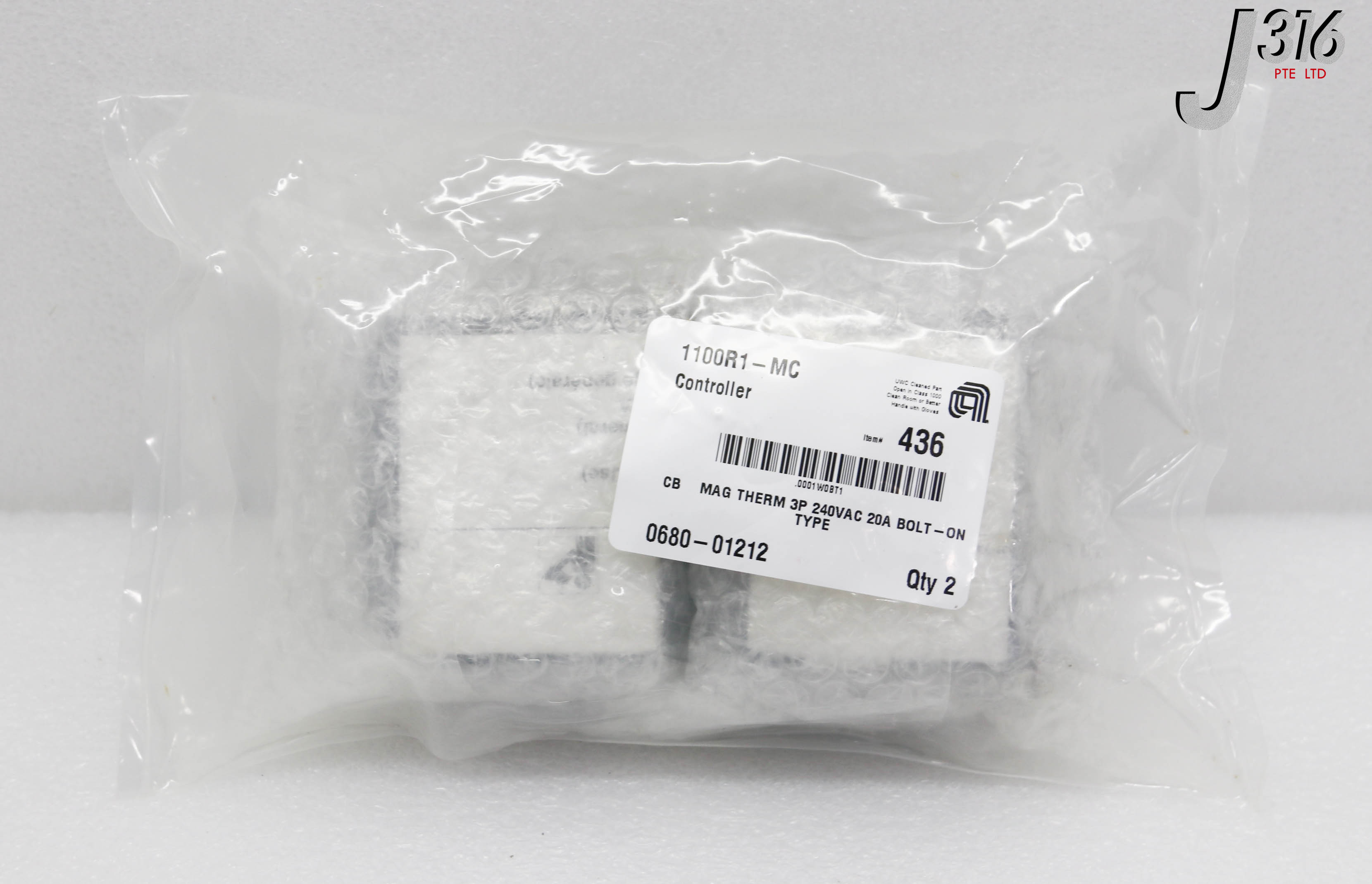 C3566 APPLIED MATERIALS CB MAG THERM 3P 240VAC 20A BOLT-ON TYPE (LOT OF ...