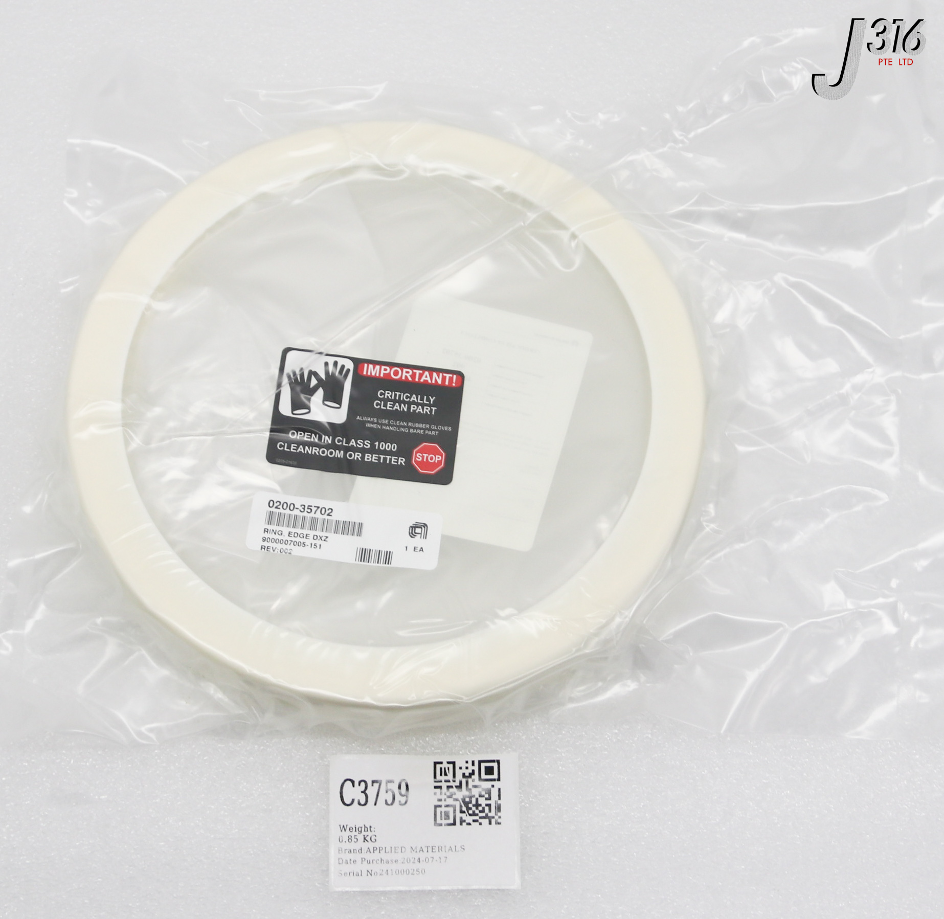 C3759 APPLIED MATERIALS RING, EDGE, DMX+ (NEW) 0200-35702 – J316Gallery