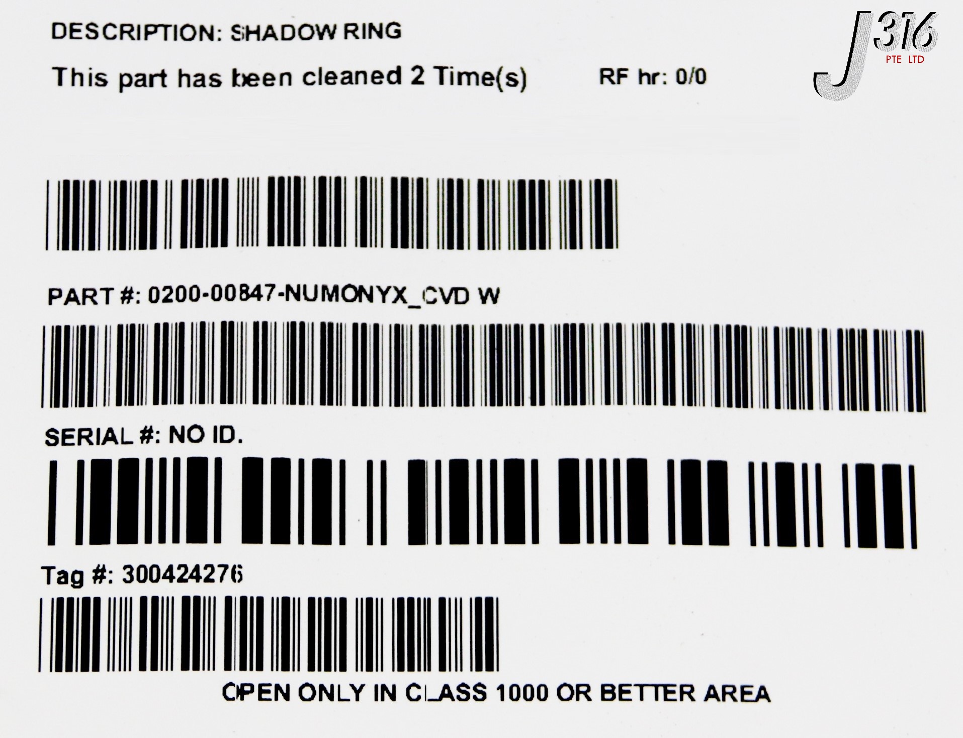 C4023 APPLIED MATERIALS RING SHADOW NCSR 2.0 MM EE WXZ+ 200MM 0200 ...