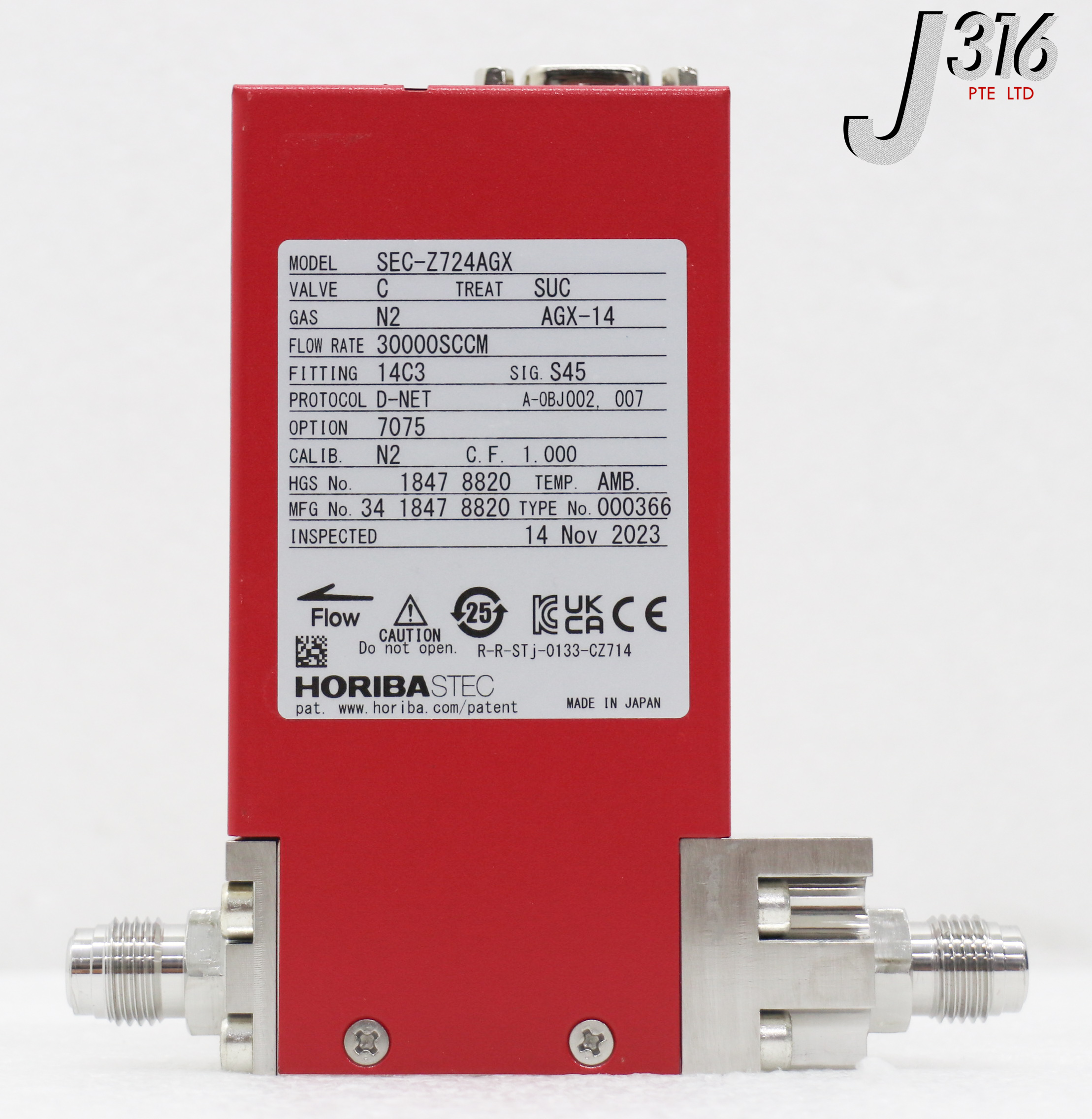 M71 HORIBA-STEC MFC, Z500 SERIES, VCR TYPE, SEC-Z512MGX SEC-Z724AGX ...