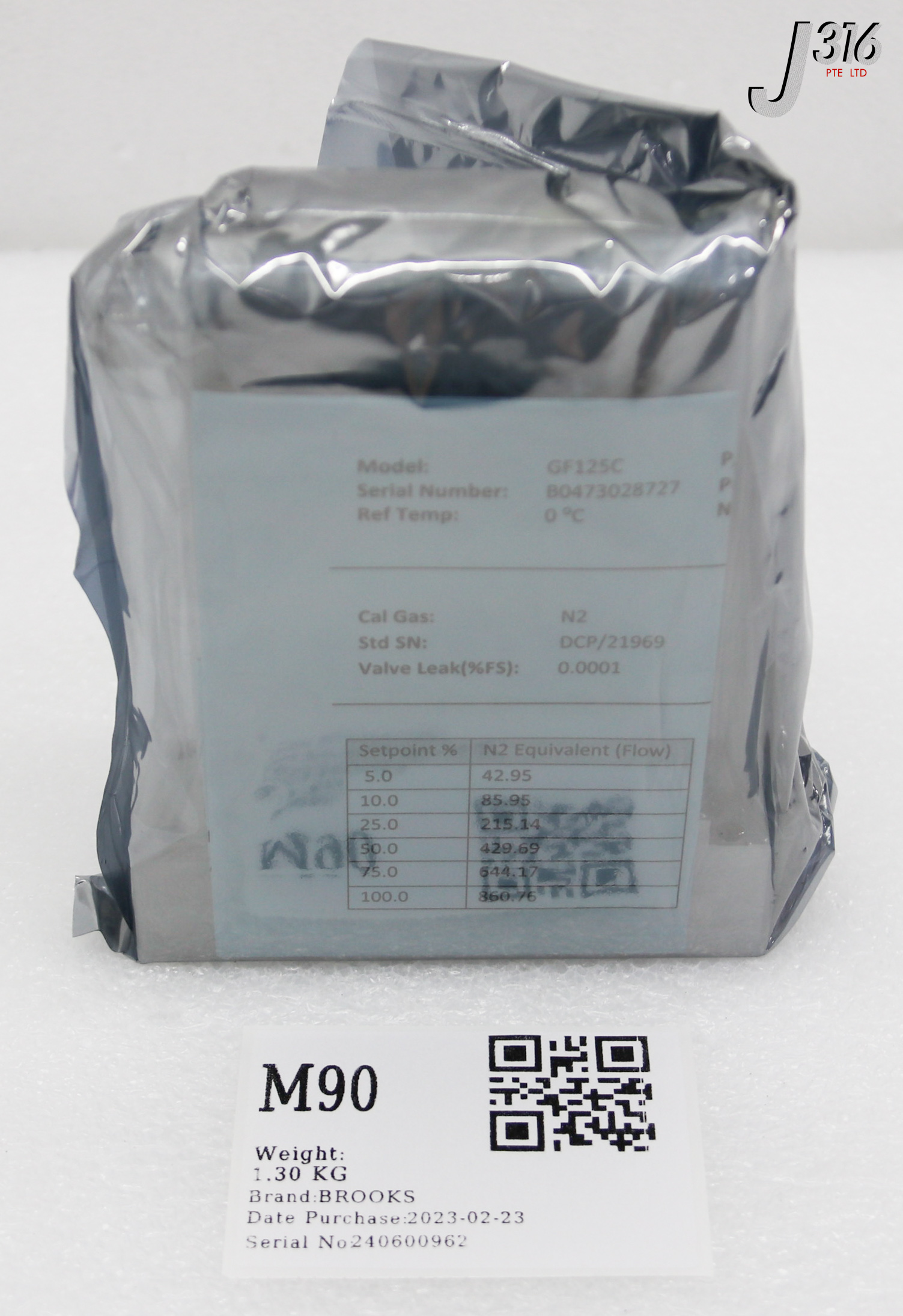 M90 BROOKS MFC, GF SERIES, GAS: N2. RANGE: 860 SCCM, BIN: SH44 (NEW ...